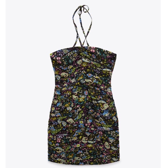Zara | Dresses | Zara Floral Multi Color Mini Dress | Poshmark